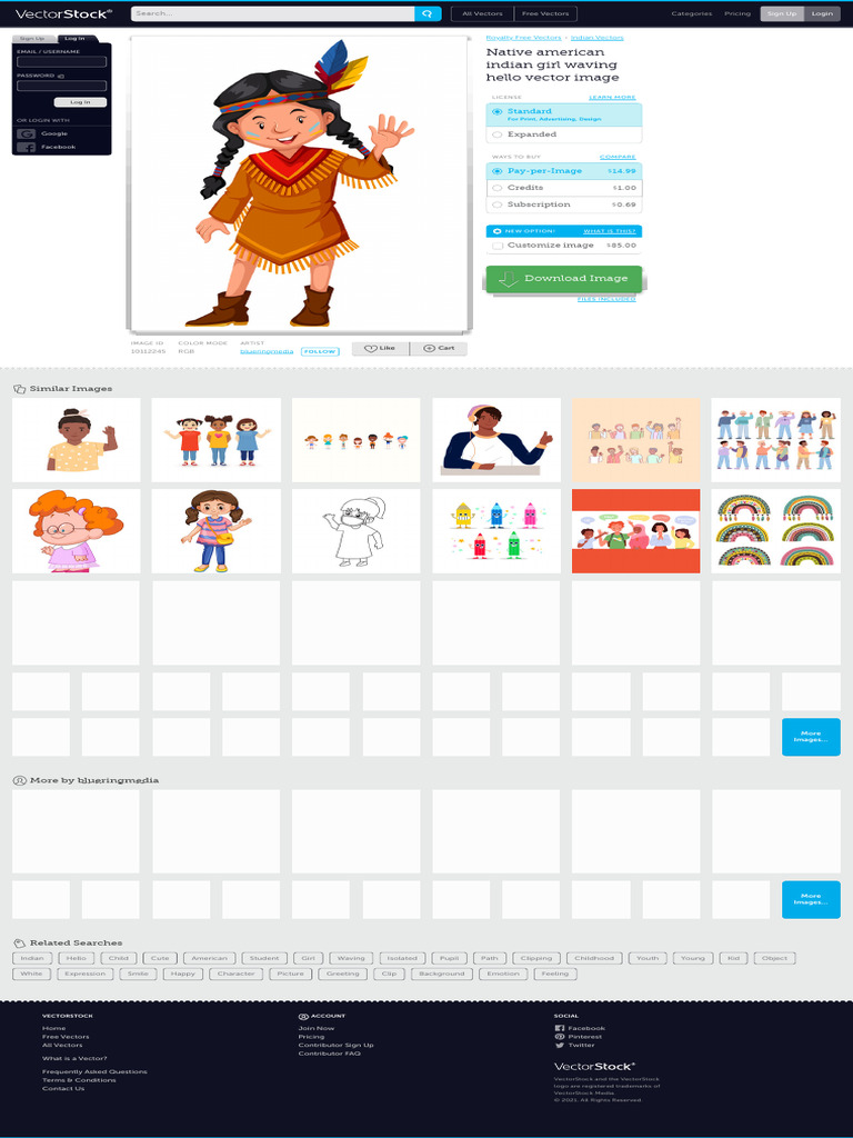 Native American Indian Girl Waving Hello Vector Image | PDF | Facebook ...