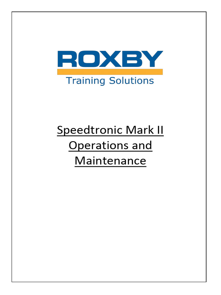 Speedtronic Mark II Operations and Maintenance Course Profile v2 Jan 20 | Download Free PDF ...