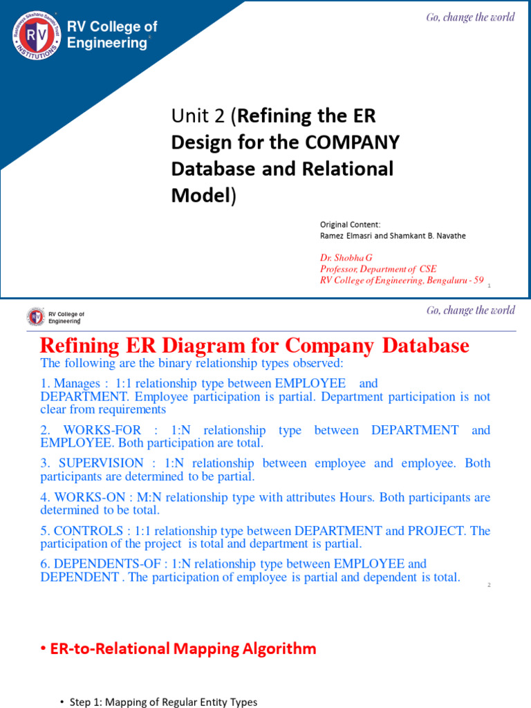 Unit-2-ER-Relational-Mapping and Relational-Model | PDF | Relational Database | Relational Model