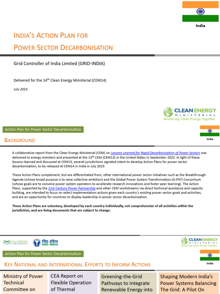 India's Action Plan For Power Sector Decarbonisation | PDF | Renewable ...