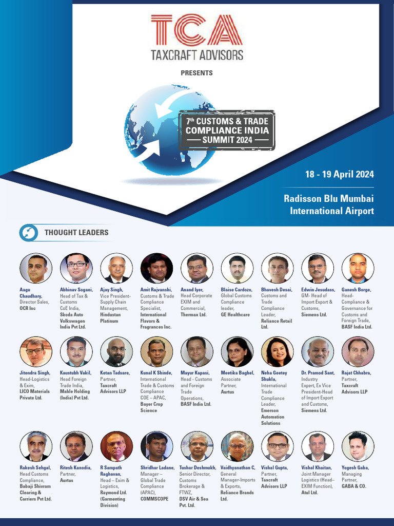 Customs & Trade Compliance Summit 2024 | PDF | Logistics | Customs