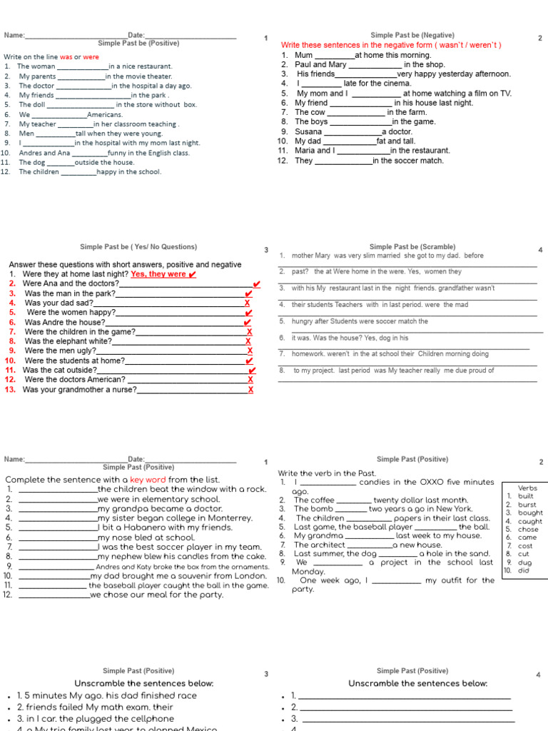 Simple Past Excercises | PDF