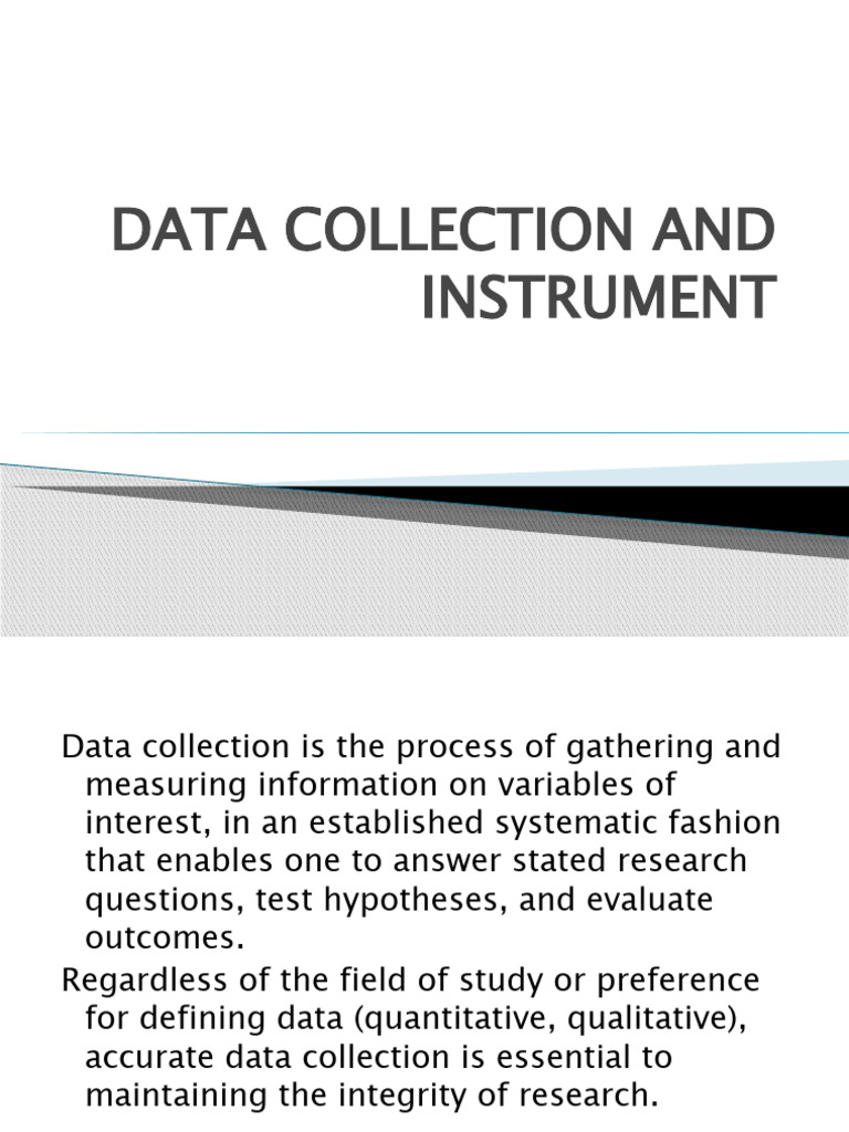 Data Collection and Instrument | PDF | Data Collection | Questionnaire