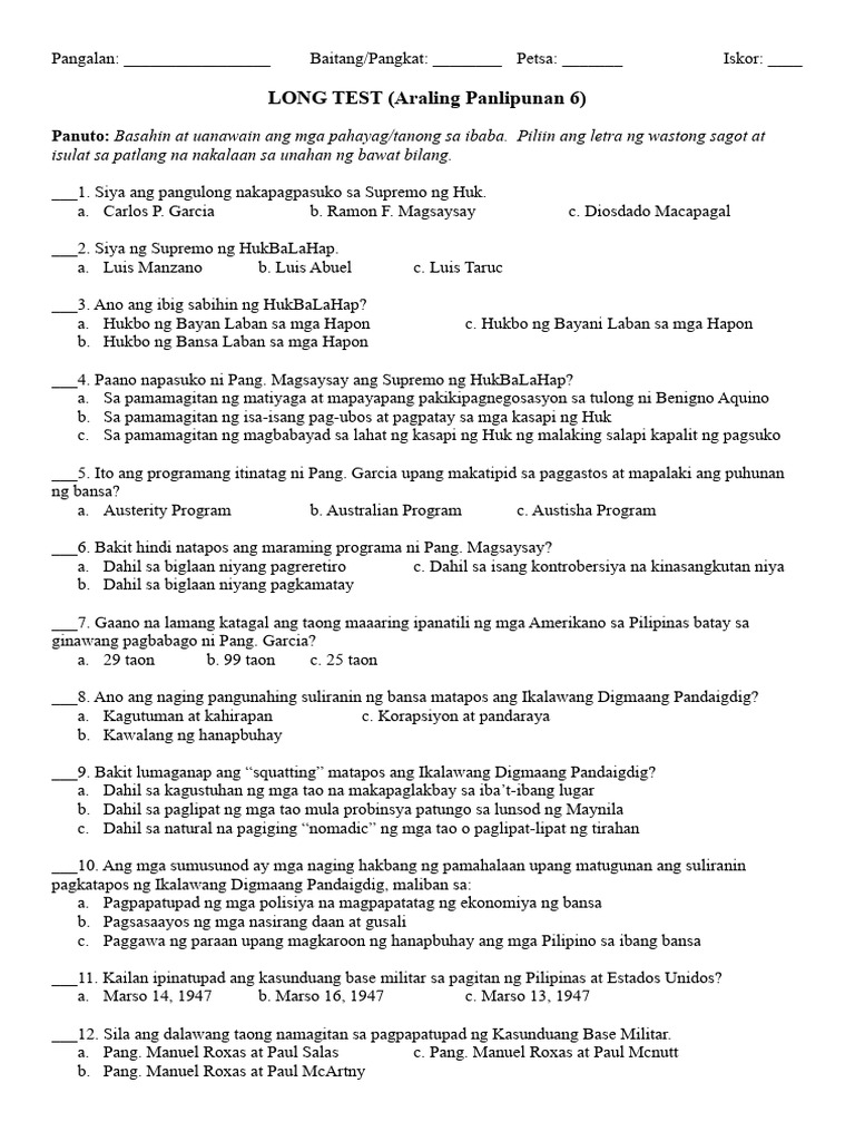 Long Test AP 6 | PDF