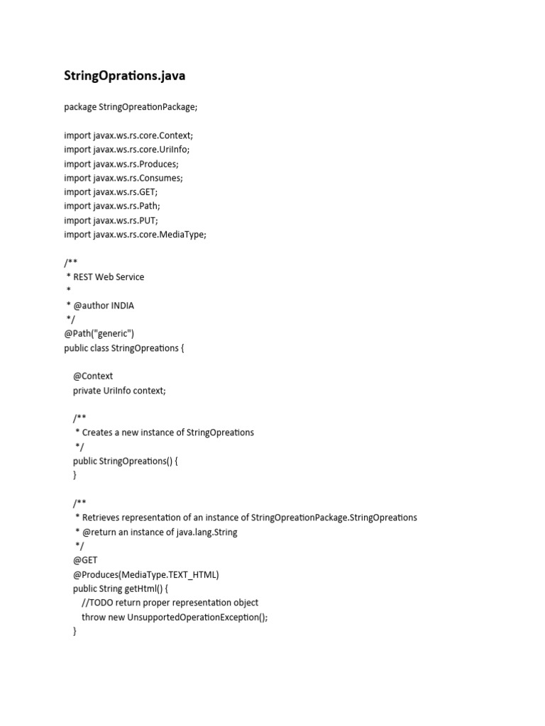 Java REST API for String Operations | PDF