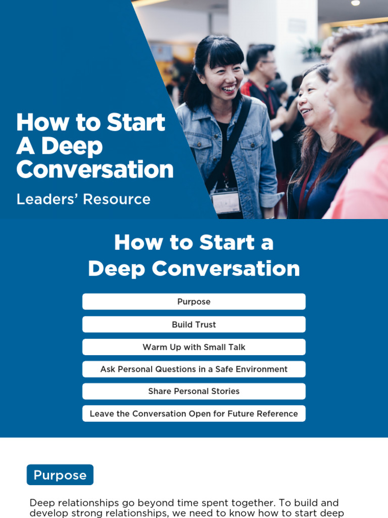 Starting Deep Conversations Effectively | PDF | Wellness