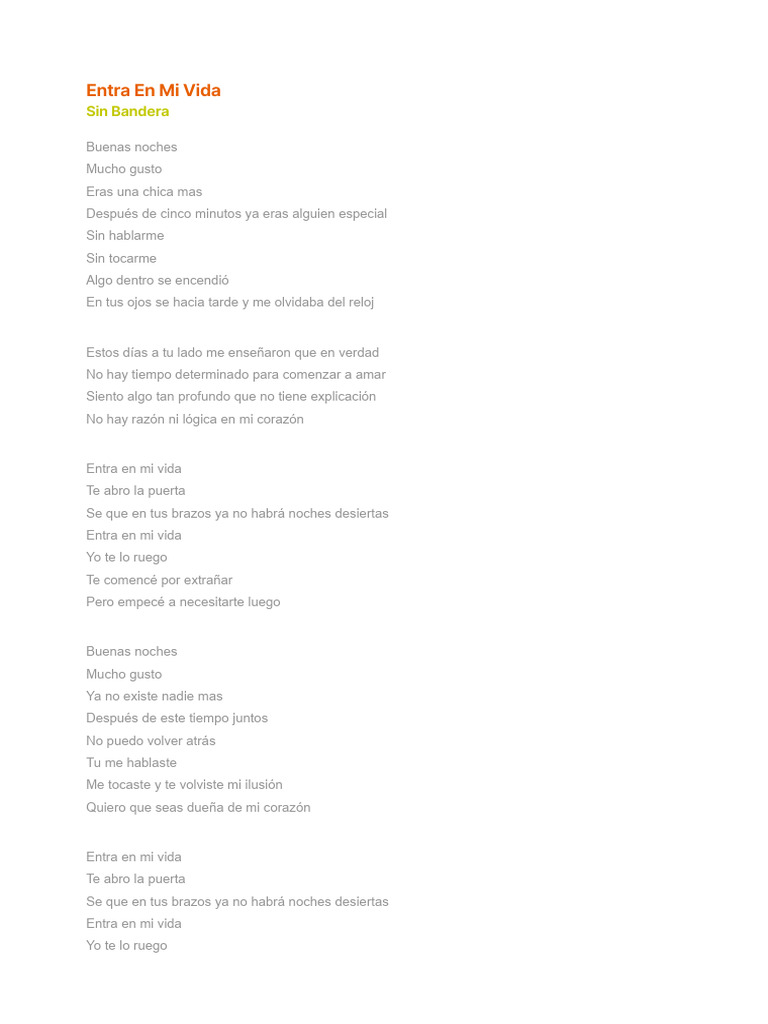 ENTRA EN MI VIDA - Sin Bandera | PDF | Novela negra, policíaca y suspenso