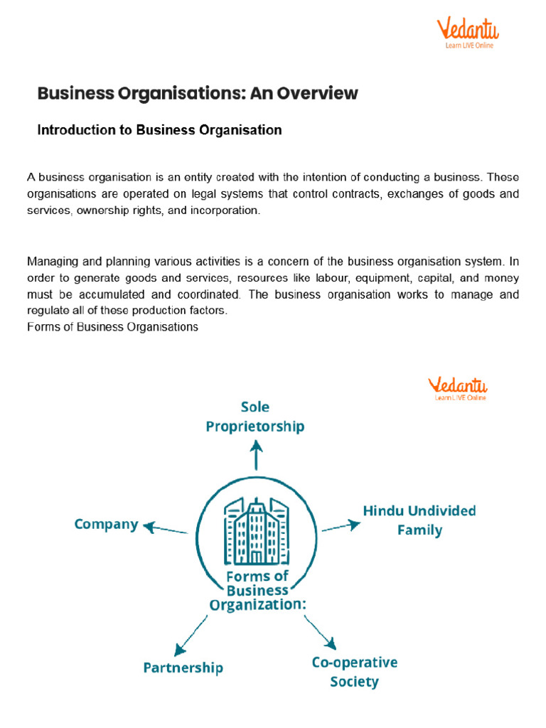 Business Organisations An Overview | PDF