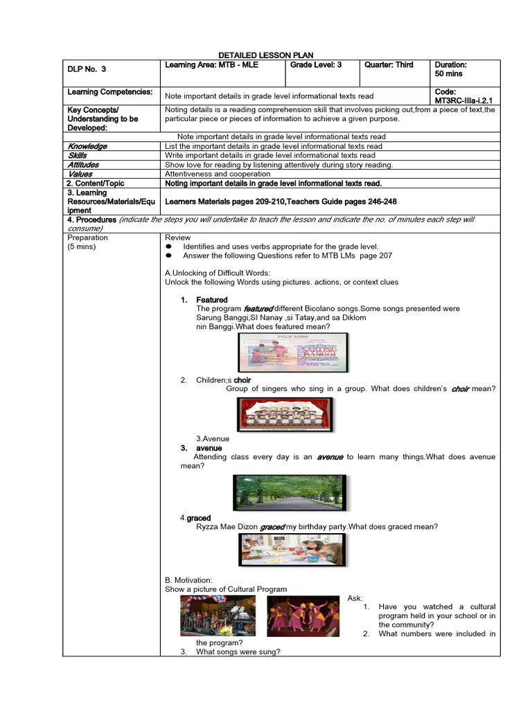 MTB - Mle 3 DLP 3 | PDF | Learning Methods | Pedagogy
