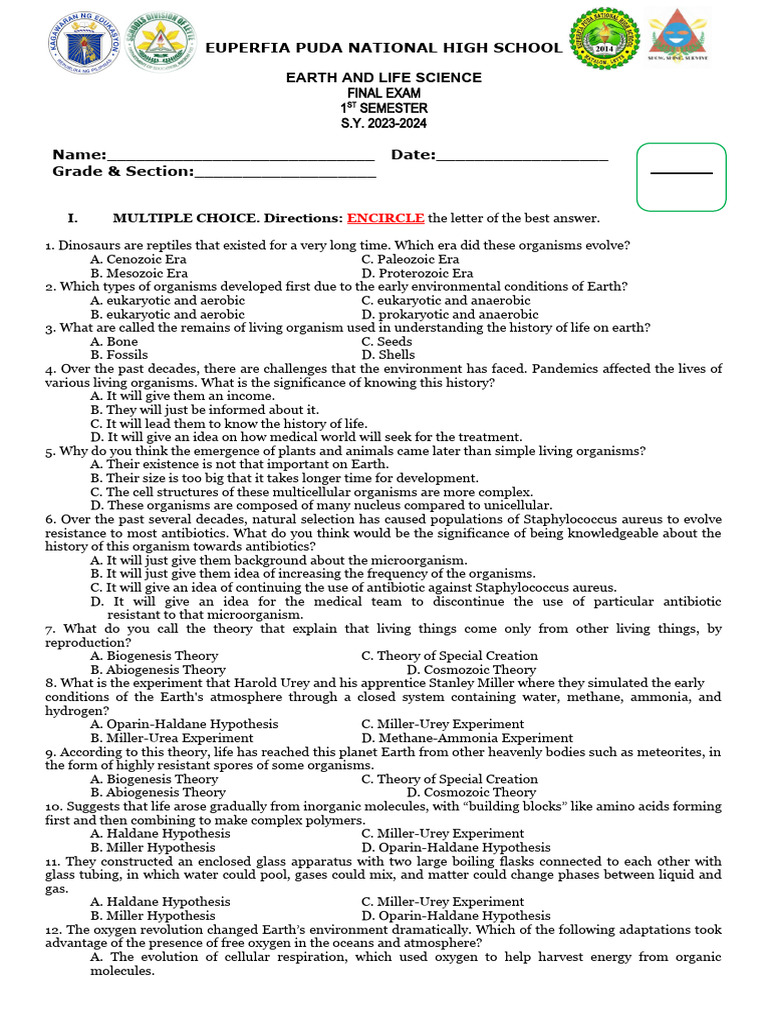 2nd Quarter SCIENCE 11 | PDF | Cell (Biology) | Life