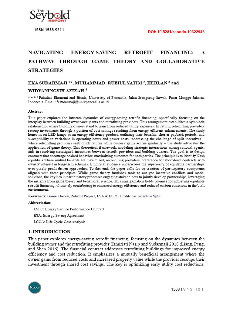 Navigating Energy-Saving Retrofit Financing: A Pathway Through Game ... Navigating Energy-Saving Retrofit Financing: A Pathway Through Game ...