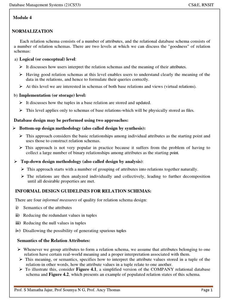 DBMS Module 4 | PDF | Relational Model | Databases DBMS Module 4 | PDF | Relational Model | Databases