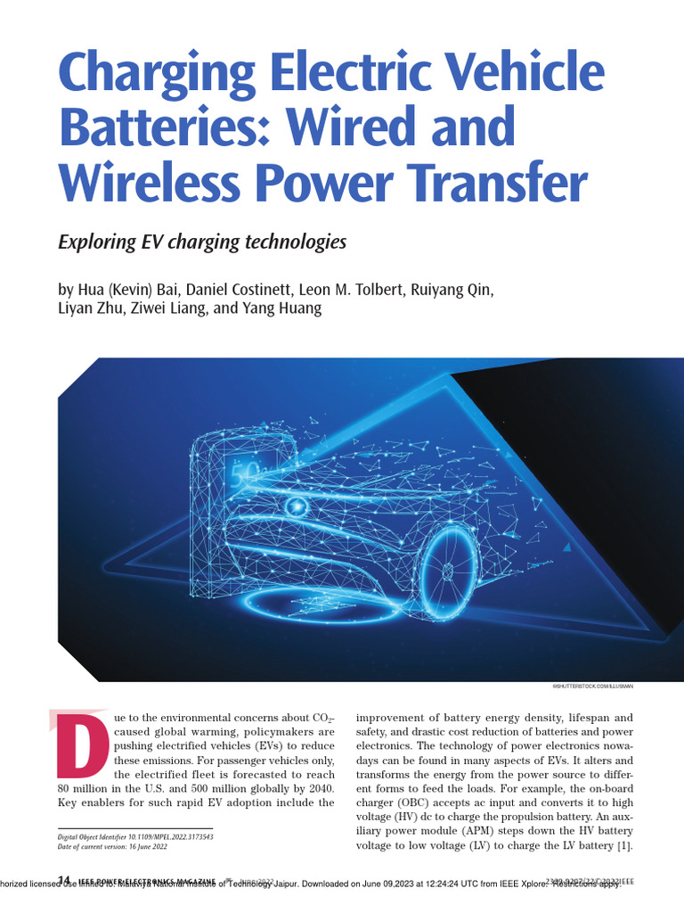 Charging Electric Vehicle Batteries Wired and Wireless Power Transfer ...