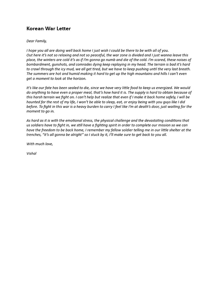 Korean War Letter | PDF | Poetry