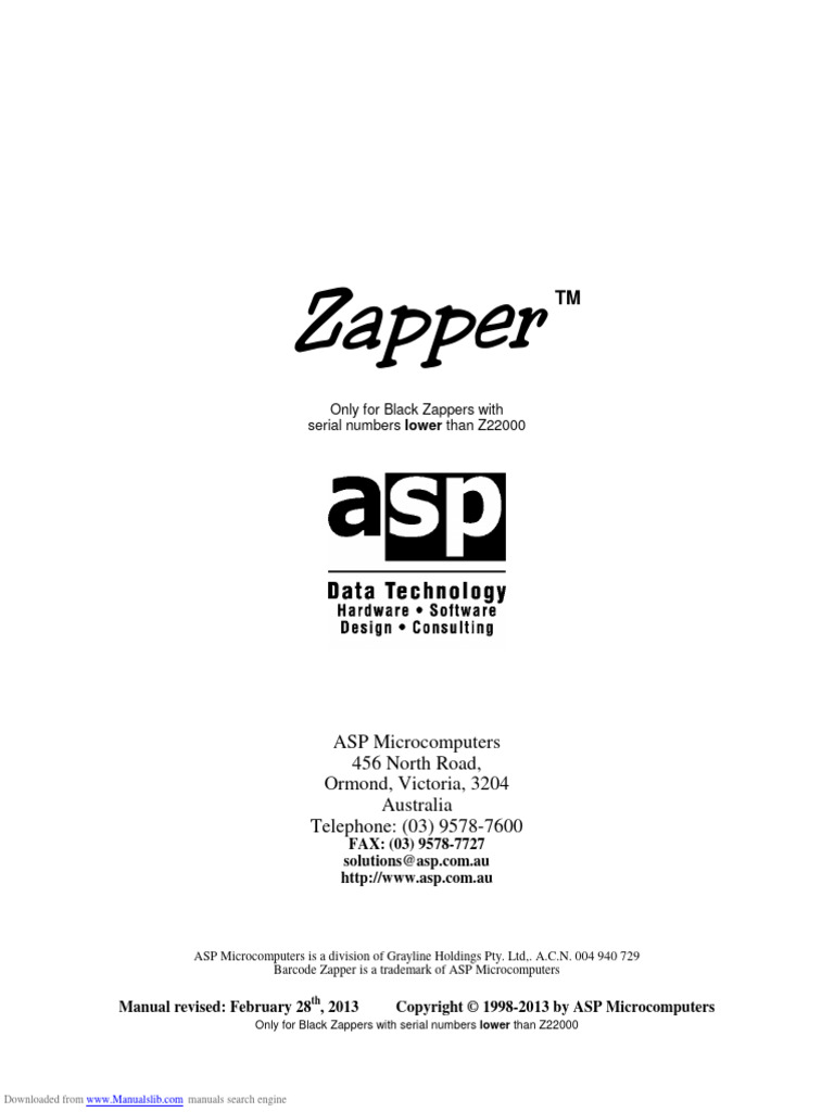 Zapper | PDF | Barcode | Office Equipment