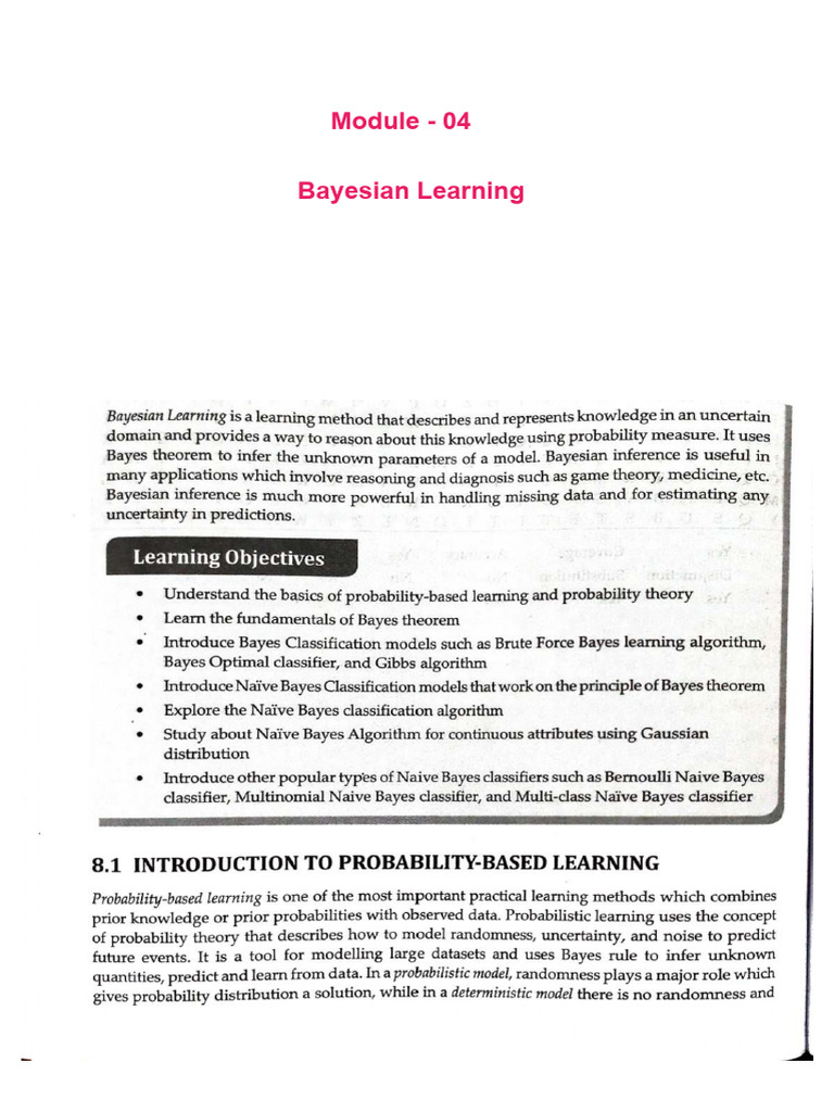 Aiml Module 04 | Download Free PDF | Bayesian Inference | Statistical Classification