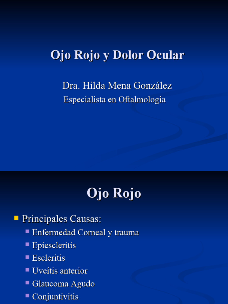 Causas del Ojo Rojo y Dolor Ocular | PDF | Ojo humano | Glaucoma