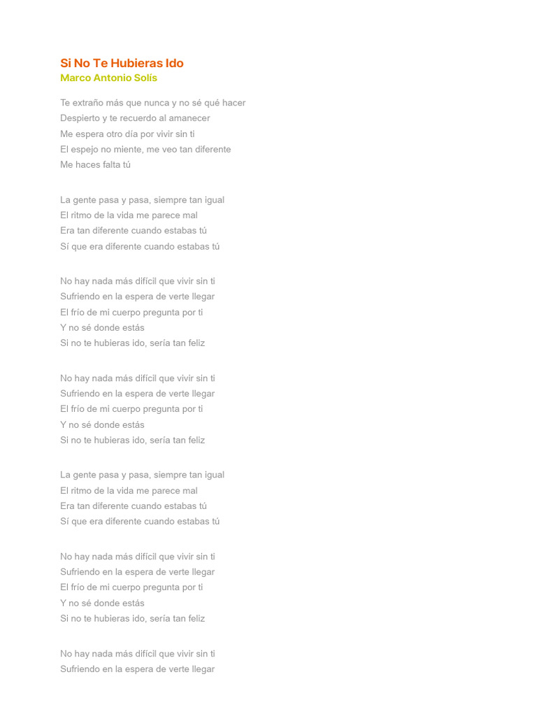 Si No Te Hubieras Ido Marco Antonio Solís Pdf