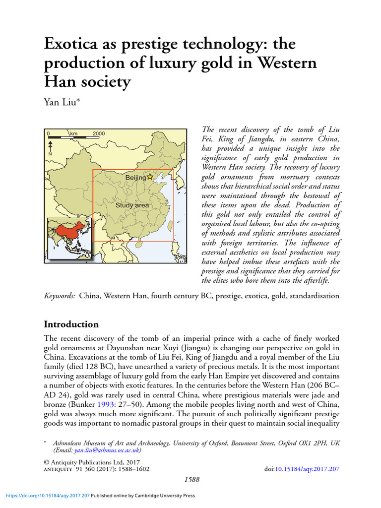 Exotica As Prestige Technology The Production of Luxury Gold in Western ...