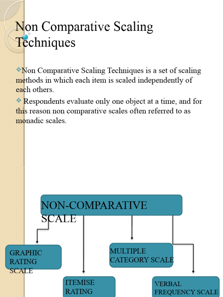Non Comparative Scaling Techniques | PDF | Bias | Performance Appraisal