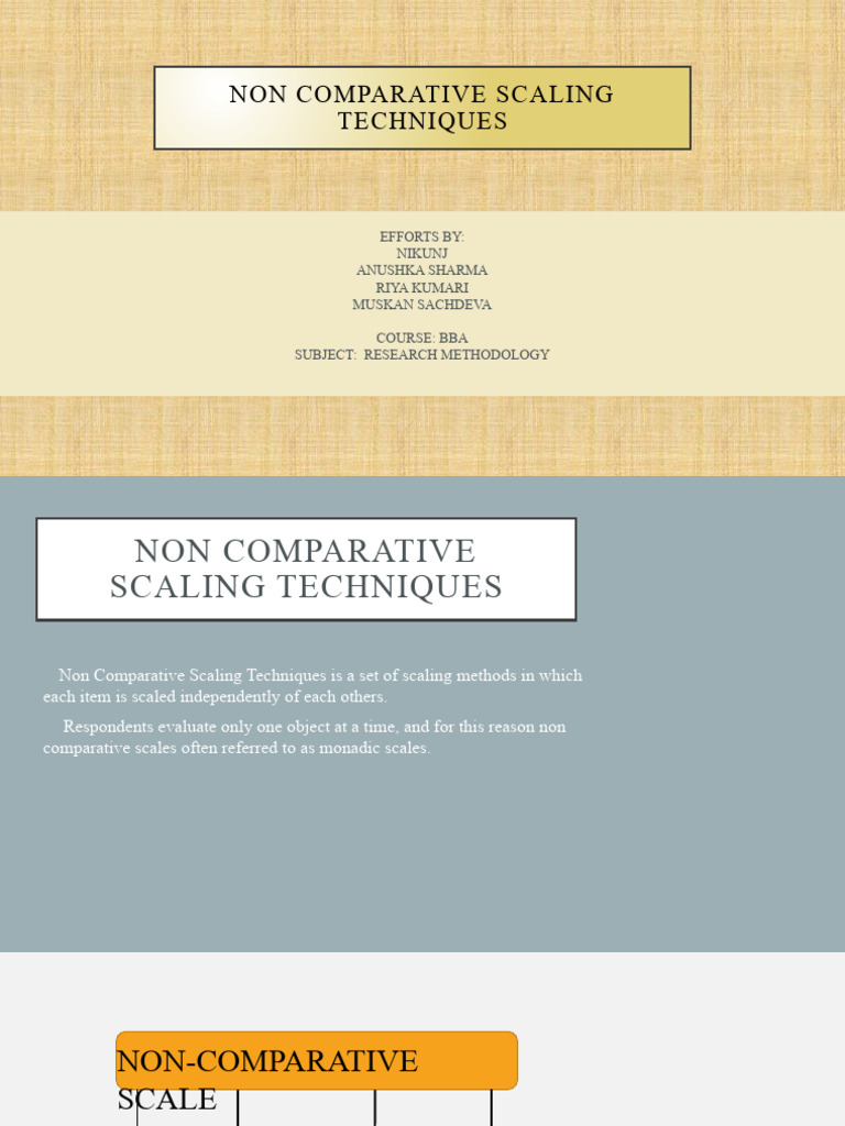 Non Comparative Scaling Techniques | PDF | Bias | Likert Scale