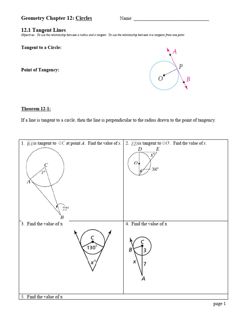 Geom Chapter 12 Notes | Download Free PDF | Circle | Angle