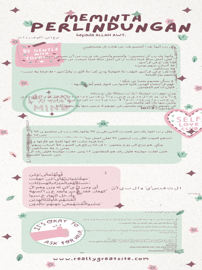 Green and Pink Pastel Cute Learn How to Love Yourself Infographic 2 | PDF