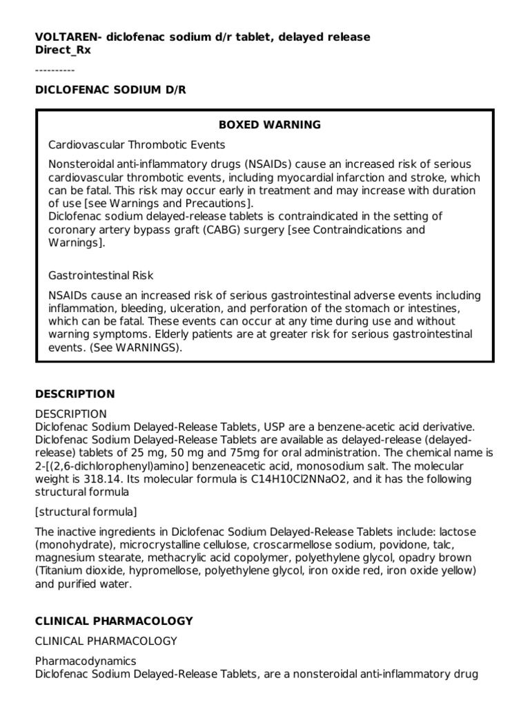 Diclofenac Sodium Delayed-Release Overview | PDF | Nonsteroidal Anti ...