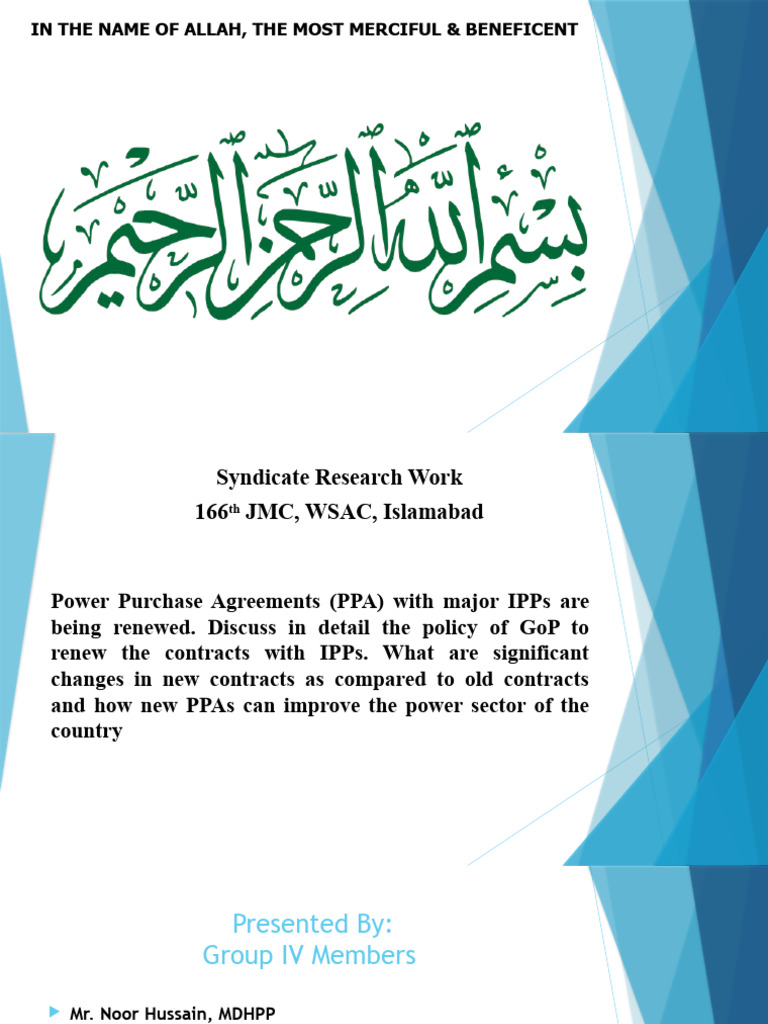 PPA Syndiacate PPT Final | PDF | Economies | Power (Physics)