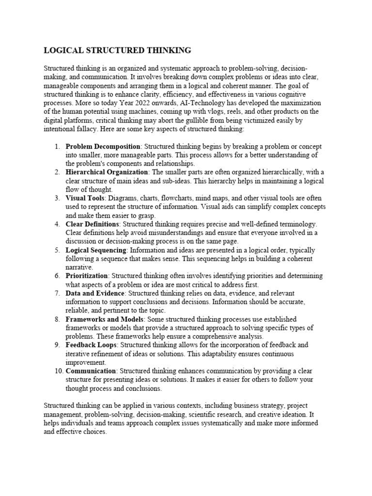 Understanding Structured Thinking | PDF | Thought | Cognitive Psychology