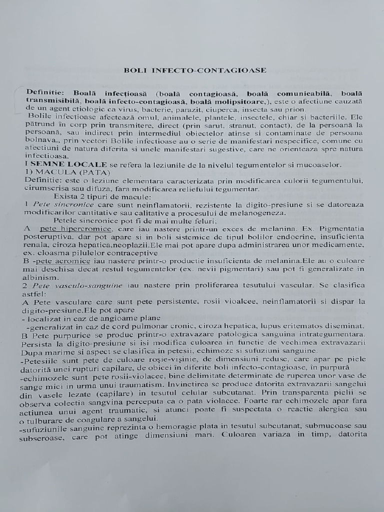 Boli Infecto-Contagioase - Generalitati | PDF
