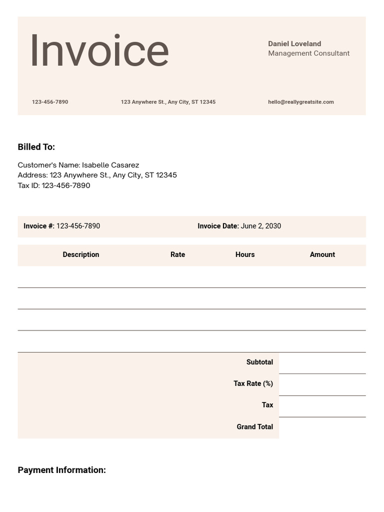 Invoice for Management Consulting Services | PDF