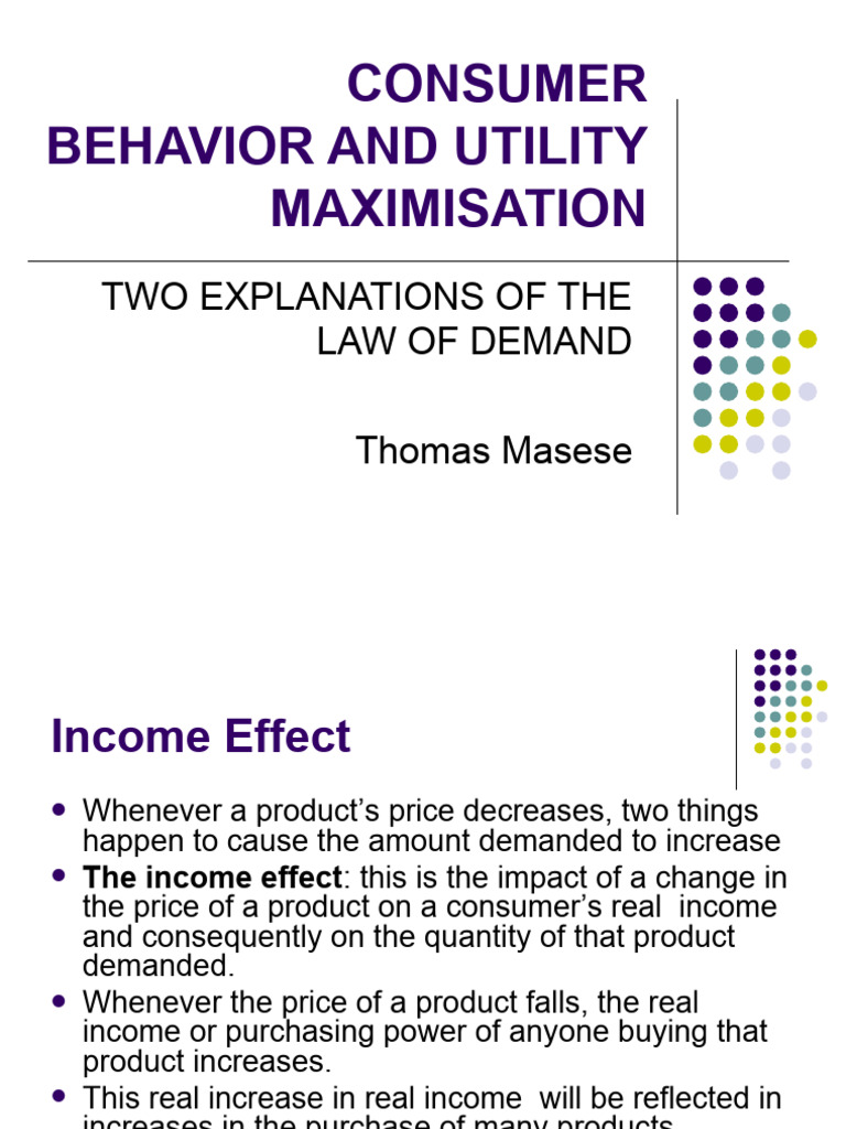 Consumer Behavior | PDF | Utility | Demand