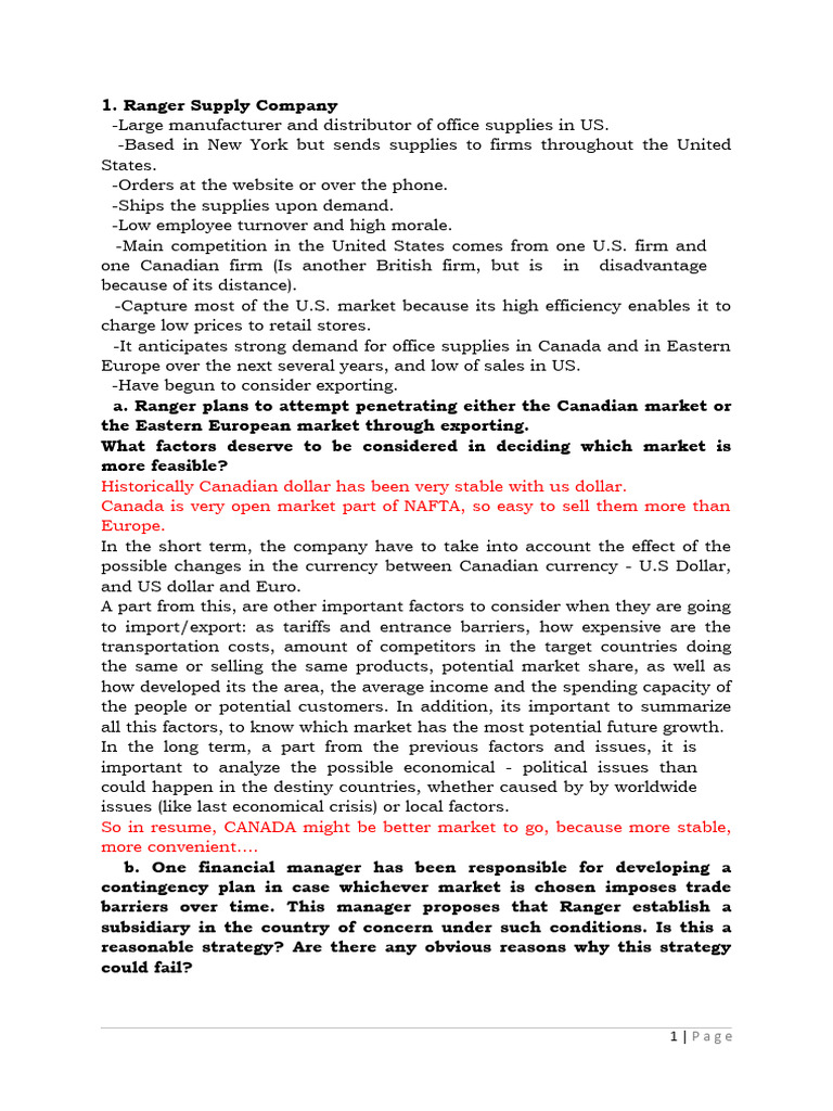Case Study 1-3 Answers | Download Free PDF | Exports | Inflation