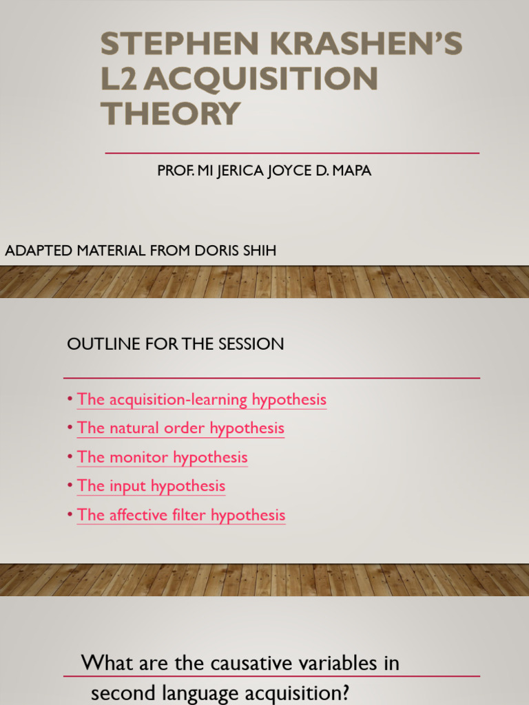 Krashen's Five Hypotheses | PDF | Second Language | Second Language ...