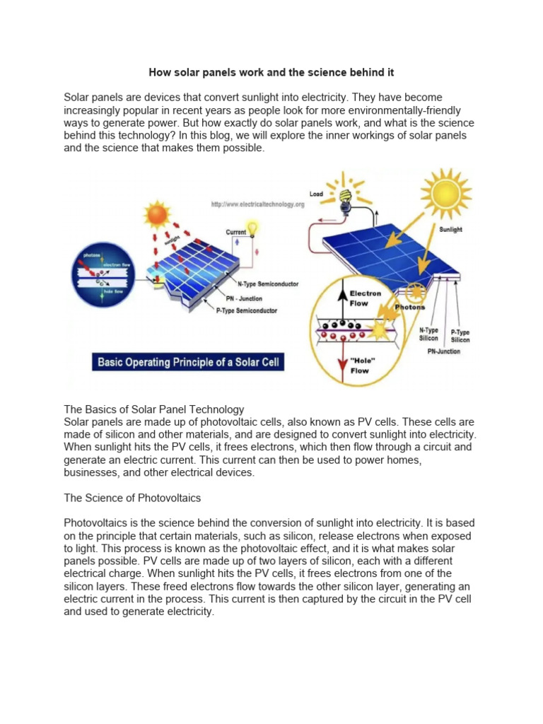 2 How Solar Panels Work and The Science Behind It | PDF | Photovoltaics ...