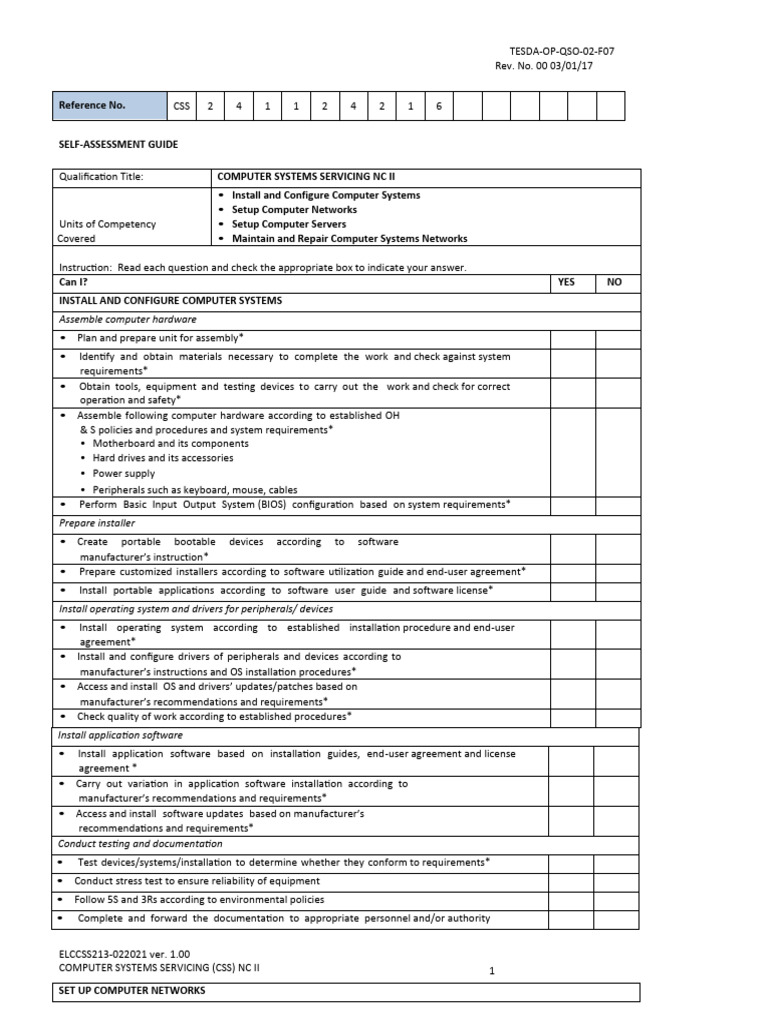 CSS NC Ii Sag 2023 - Latest | Download Free PDF | Installation ...
