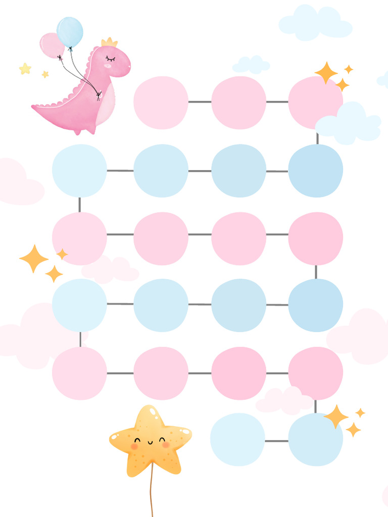 Cute Playful Fun Kids Reward Chart Document | PDF