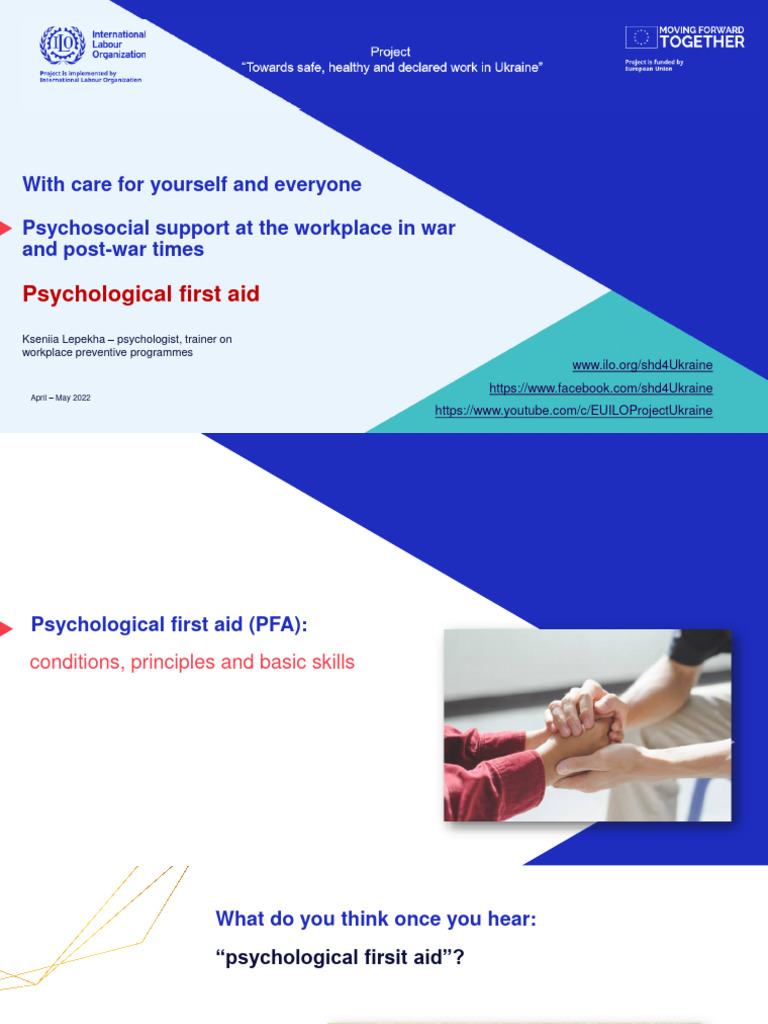 Psychological First Aid at The Workplace | PDF | First Aid | Psychology