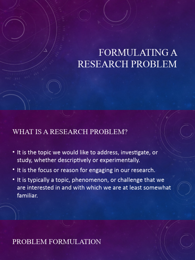 Formulating A Research Problem | PDF | Experiment | Placebo