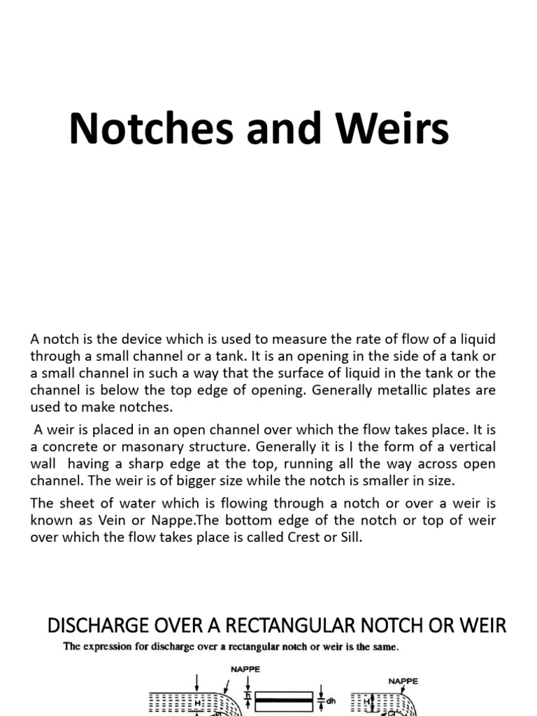Notches and Weirs | PDF