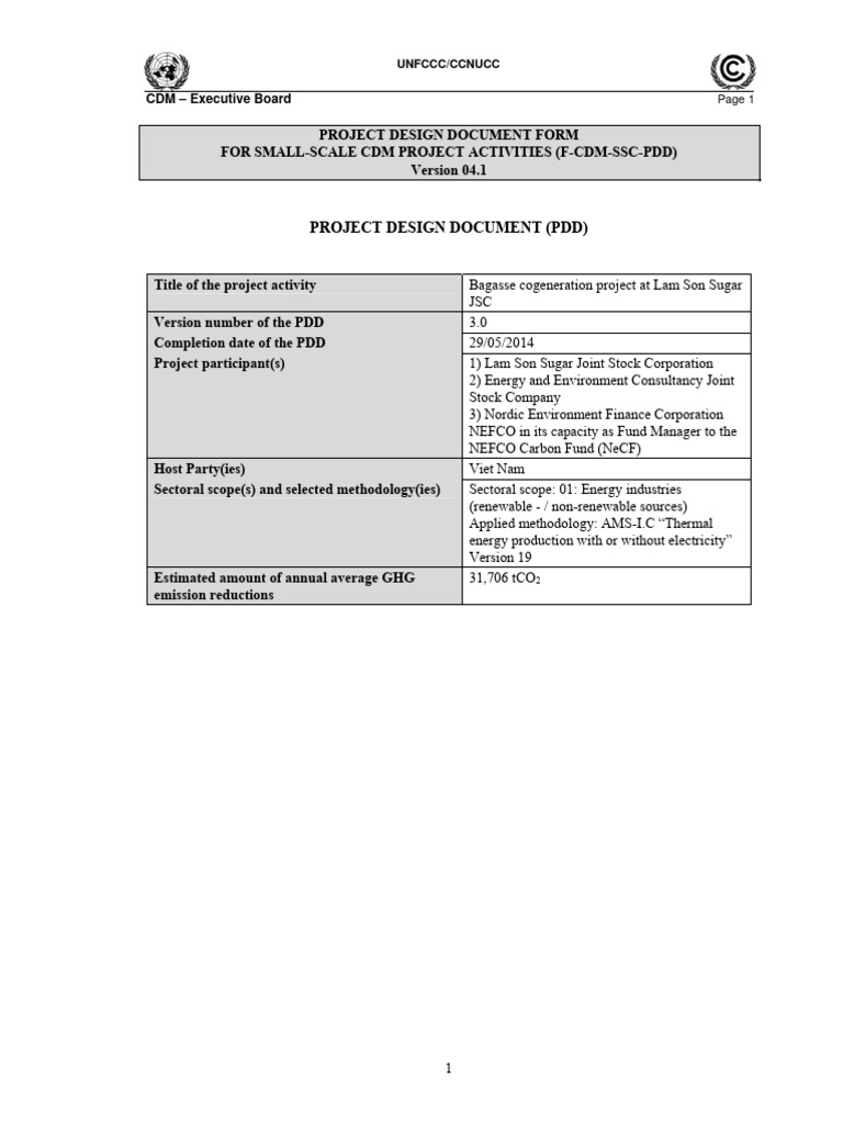 7070 1 Revised PDD | PDF | Cogeneration | Clean Development Mechanism