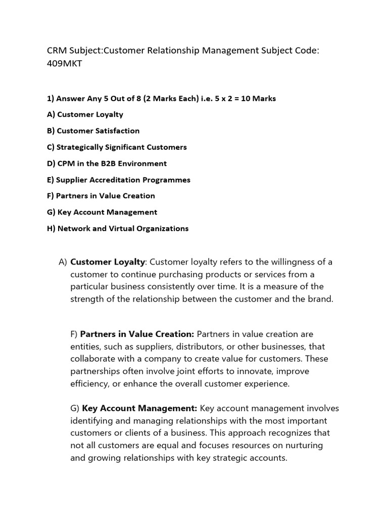 CRM Subject | PDF | Customer Relationship Management | Customer Experience