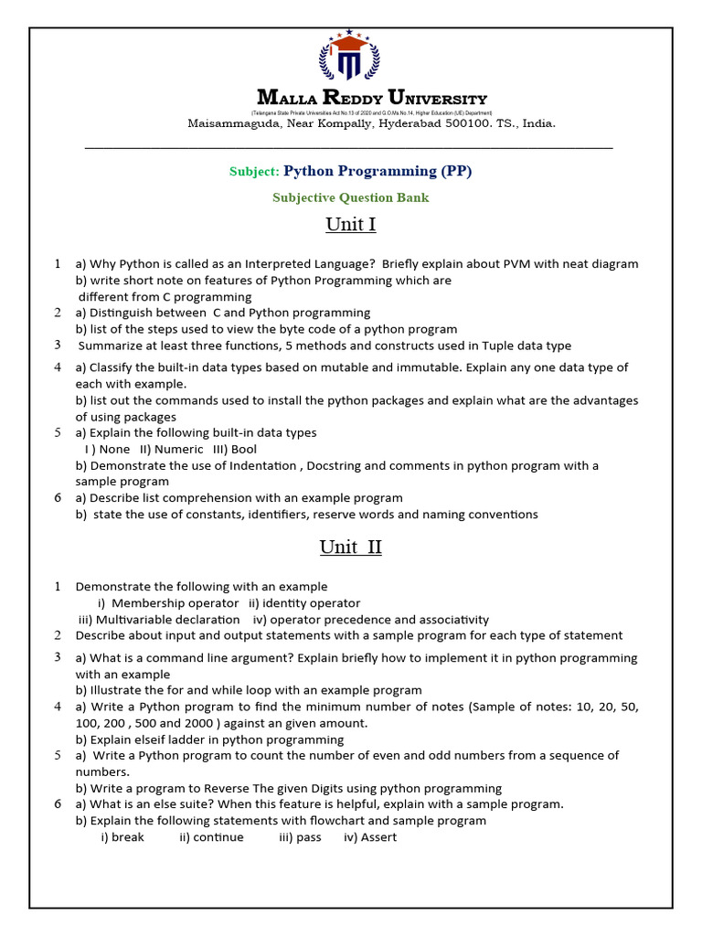Python Question Bank | PDF | Matrix (Mathematics) | Python (Programming ... Python Question Bank | PDF | Matrix (Mathematics) | Python (Programming ...