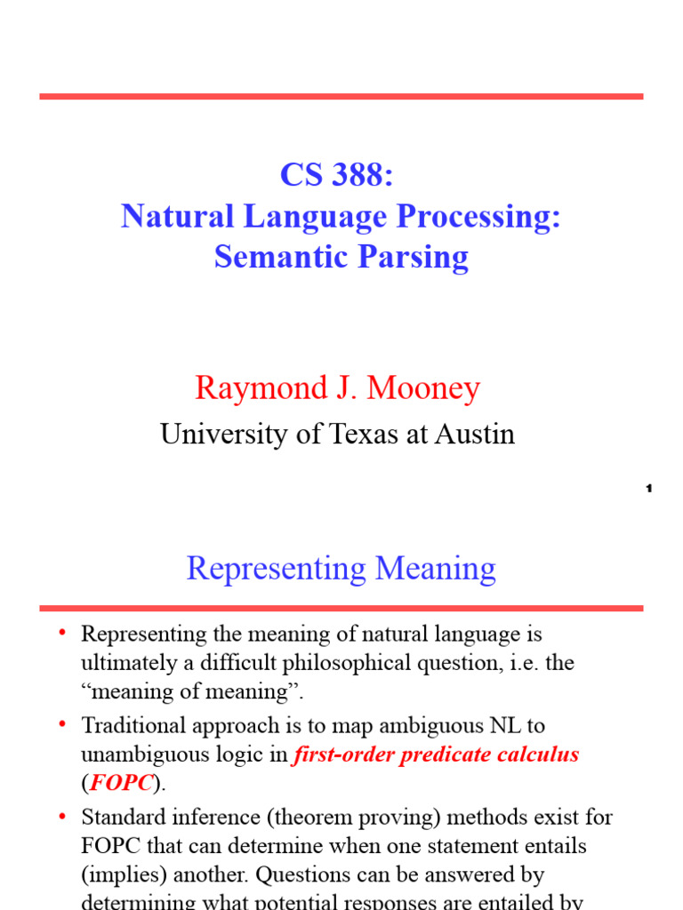 Sem Parse | PDF | Parsing | First Order Logic