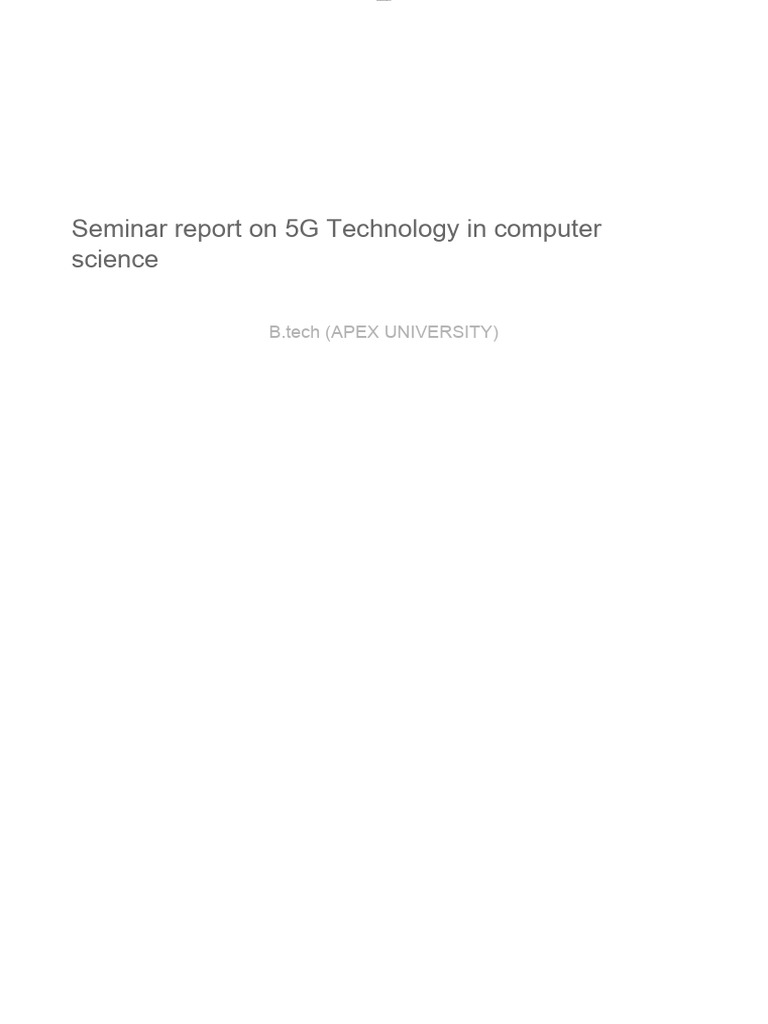 Seminar Report on 5G Technology | PDF | Computer Network | Network Socket
