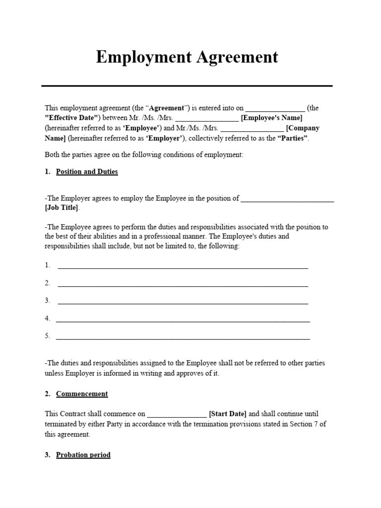 Employment Agreement BunnyDoc Sample | Download Free PDF | Employment | Intellectual Property