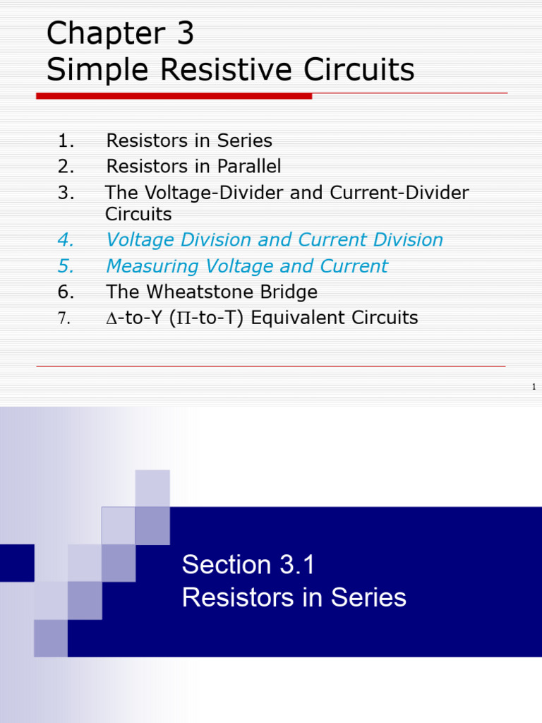 Topic2 - Resistive Circuits - Part 2 | PDF | Series And Parallel ...