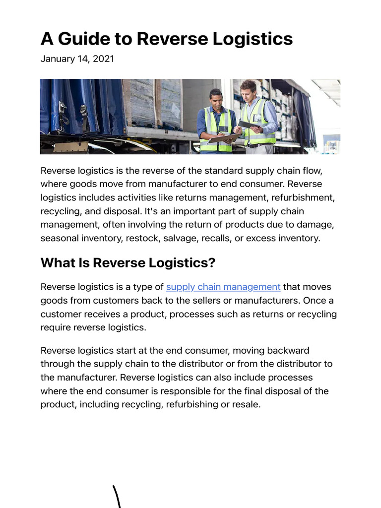 A Guide To Reverse Logistics - How It Works, Types and Strategies ... A Guide To Reverse Logistics - How It Works, Types and Strategies ...