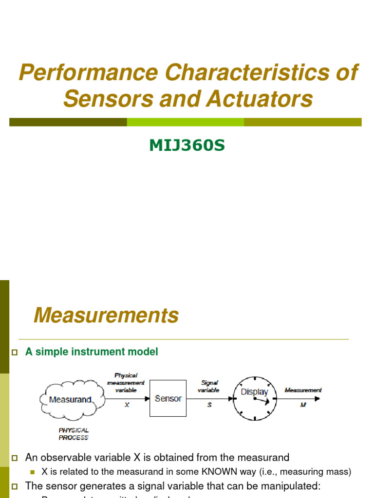 Performance Characteristics of Sensors and Actuators - P2 | PDF ...
